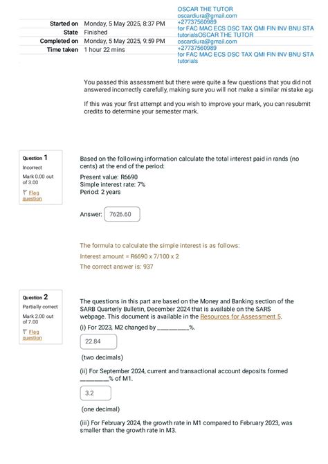 Ecs2603 Assessment 5 Sem 1 Of 2025 Expected Questions And Answers