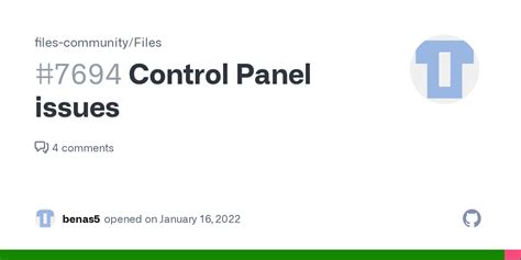 Control Panel Issues Issue 7694 Files Community Files GitHub