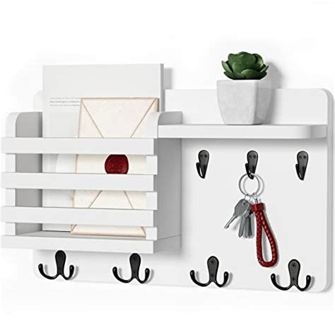 Nekon Porte courrier mural avec crochets à clés pour couloir