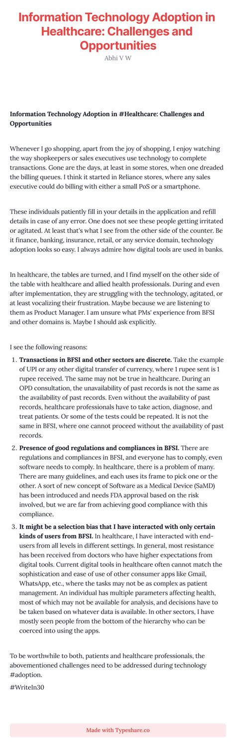 Abijeet W On Linkedin Adoption Writein30 Healthcareit
