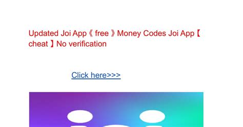 Updated Joi App 《 Free 》 Money Codes Joi App 【 Cheat 】 No Verification Updated Joi App 《 Free 》 Money Codes Joi App 【 Cheat 】 No Verification