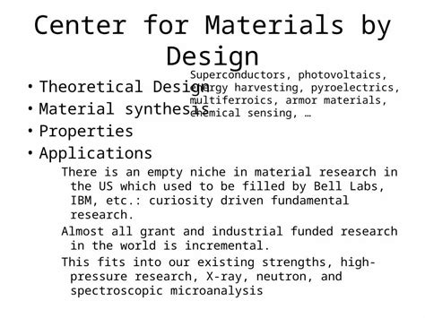 Pptx Center For Materials By Design Theoretical Design Material