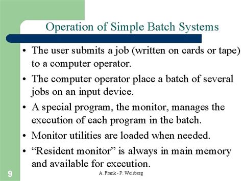Operating Systems Evolution Of Operating Systems A Frank