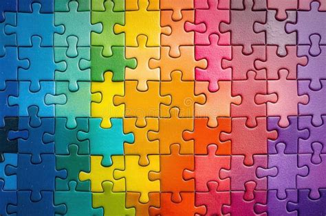 Colorful Puzzle Pieces Arranged In Vibrant Pattern Symbolizing Unity