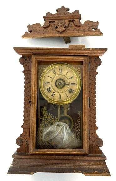 Oak Seth Thomas Gingerbread Mantle Clock Parts Kraft Auction