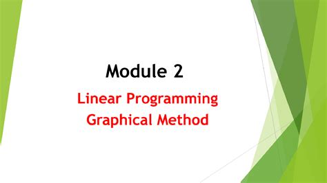 SOLUTION: Module 2 linear programming graphical method - Studypool