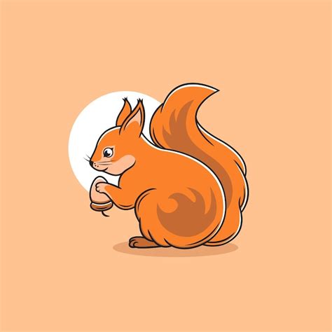 Premium Vector Squirrel Clipart Flat Vector Illustration