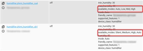 Uniform Naming Standard For Available Modes For Xiaomi Humidifier