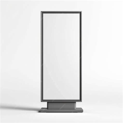 백색 배경에 고립 된 빈 광고 표지판 모형 3d 렌더링 프리미엄 Ai 생성 이미지