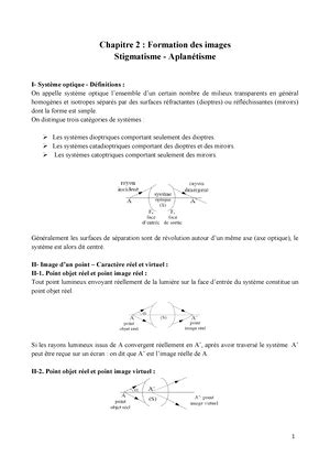 Exercices corrigés de l optique géométrique Optique Exercice G2 01