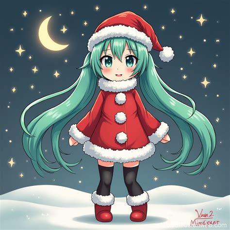 Hatsune Miku Christmas Performance Stable Diffusion Online
