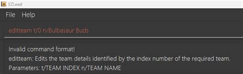 `editteam` feature has inconsistent error message displayed on the gui
