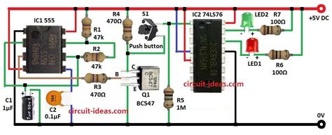 Electronic Coin Toss Circuit Using IC And JK Flip Flop Circuit Ideas For You