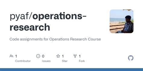 Github Pyaf Operations Research Code Assignments For Operations Research Course