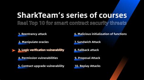 Sharkteam Top 10 Smart Contract Security Threats Of Logic Verification