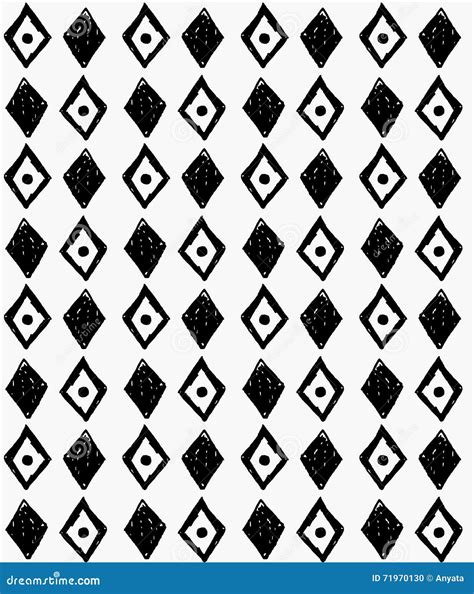 Black Marker Scribbled Diamonds And Dots Stock Vector Illustration Of