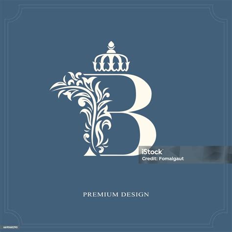 왕관과 함께 우아한 편지 B입니다 우아한 로얄 스타일입니다 서예에 대한 스톡 벡터 아트 및 기타 이미지 서예 알파벳 B 금선세공 Istock