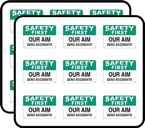 Safety First Our Aim Zero Accidents Safety Slogans 18 Pack