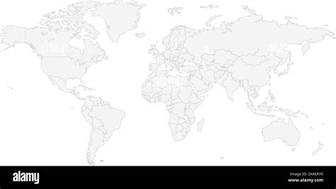 Detailed World Map With Borders Of States Isolated World Map Isolated