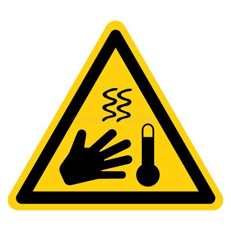 Precaución Superficie Caliente Símbolo Vector Ilustración Aislar En Etiqueta De Fondo Blanco