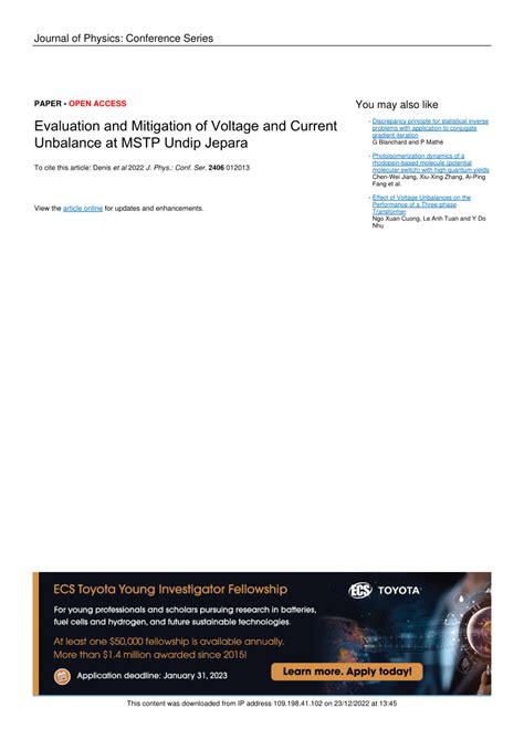 Pdf Evaluation And Mitigation Of Voltage And Current Unbalance At