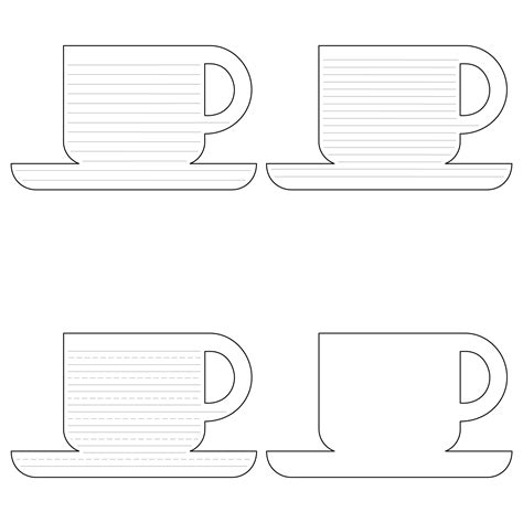 커피 모양의 쓰기 템플릿 종이모형