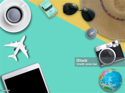 너의 화려한 생활에 대 한 세계 여행 재미 있는 여행 여행을 즐길 수 있습니다 복사본에 대 한 상위 뷰 공간 몇 가지 아이디어 당신의 대상object 귀여운 세계 빈티지