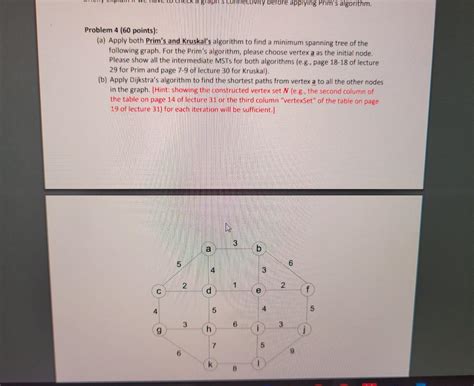 Problem 4 60 Points A Apply Both Prims And