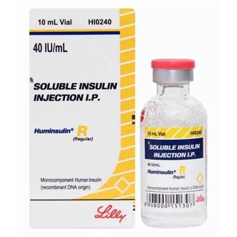 Huminsulin R Vial Soluble Insulin Injection Ip 40 Iuml At ₹ 174