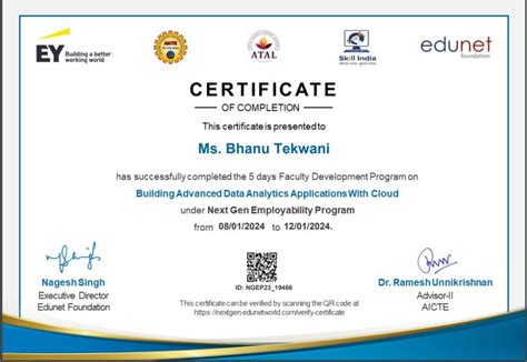 Certificate Of Fdp Completion