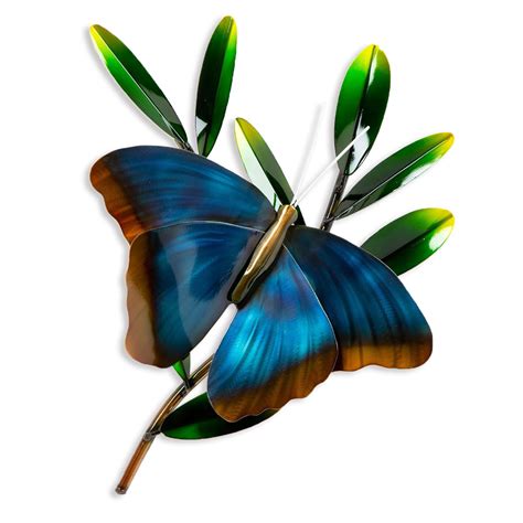 Butterfly On A Branch Indooroutdoor Metal Wall Art Mm043