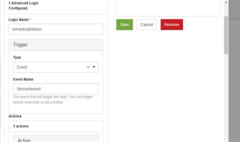 In Action Center After Event Logic Click Button Is Not Working Action