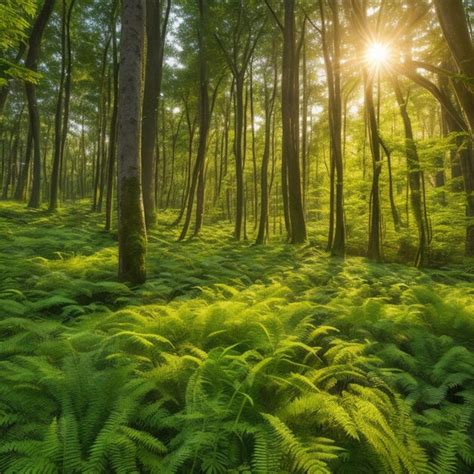 Grass In The Forest Premium Ai Generated Image