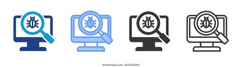 Virus Detection Icon Set Multiple Style Stock Vector Royalty Free 2615633441 Shutterstock