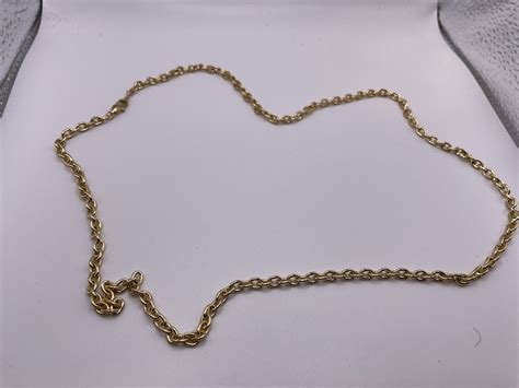 10k Gold Plated Chain Necklace Gem