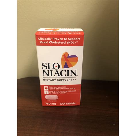 Slo Niacin 750 Mg Dietary Supplement For Good Cholesterol And Heart