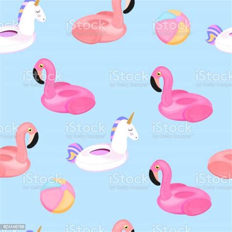 재미 있는 풀 플 로트 플라밍고입니다 벡터 일러스트입니다 수영장 장난감 Flamingo 흰색 절연 수영 반지 고무에 대한 스톡
