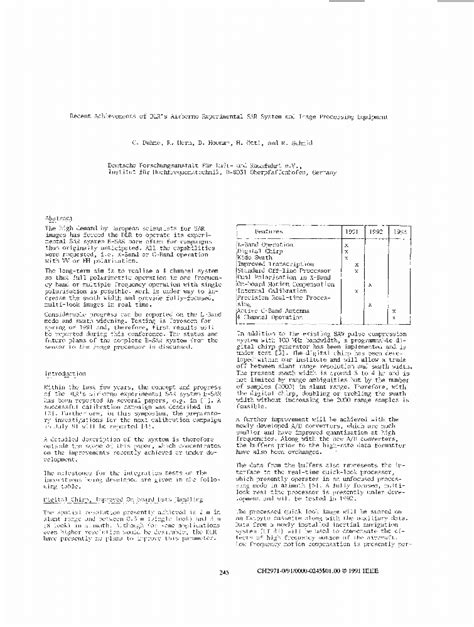 Recent Achievements Of Dlrs Airborne Experimental Sar System And Image