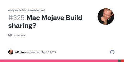 Mac Mojave Build Sharing · Issue 325 · Obsprojectobs Websocket · Github