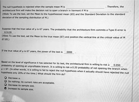 the null hypothesis rejected when the sample mean therefore the