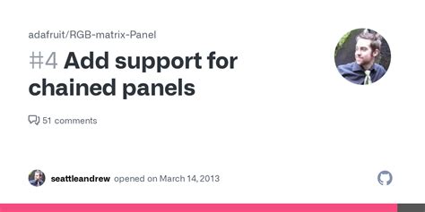 Add Support For Chained Panels Issue 4 Adafruit RGB Matrix Panel