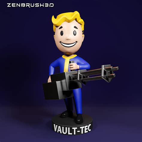3d File Bobblehead Big Guns Fallout 3d Printing Model Stl 👾 ・design