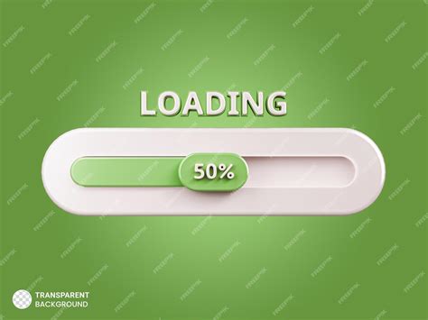 50 로드 막대 아이콘 3d 렌더링의 진행률 무료 Psd 파일