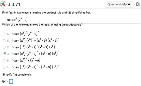 Solved X 3 3 71 Question Help O Find F X In Two Ways 1