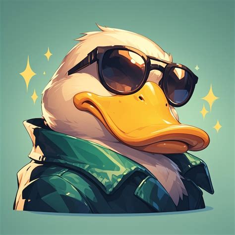 Premium Vector A Wise Duck Software Engineer Cartoon Style