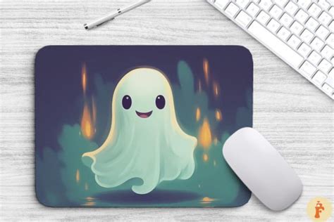 Cute Spooky Ghost Mouse Pad Graphic By Foxmia · Creative Fabrica