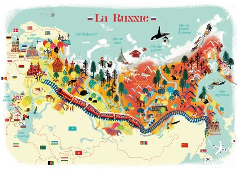 Россия карта достопримечательностей | Illustrated map, Russia map, Map