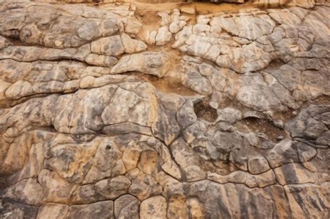 Premium Ai Image Closeup Of Fossil Prints On A Limestone Rock