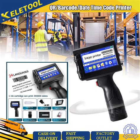 portable hand held inkjet printer date time coder qr code printer