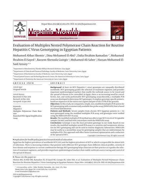 Pdf Evaluation Of Multiplex Nested Polymerase Chain Reaction For